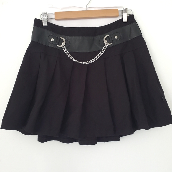 Royal Bones | Skirts | Royal Bones Sz M Black Micro Mini Skirt Silver ...